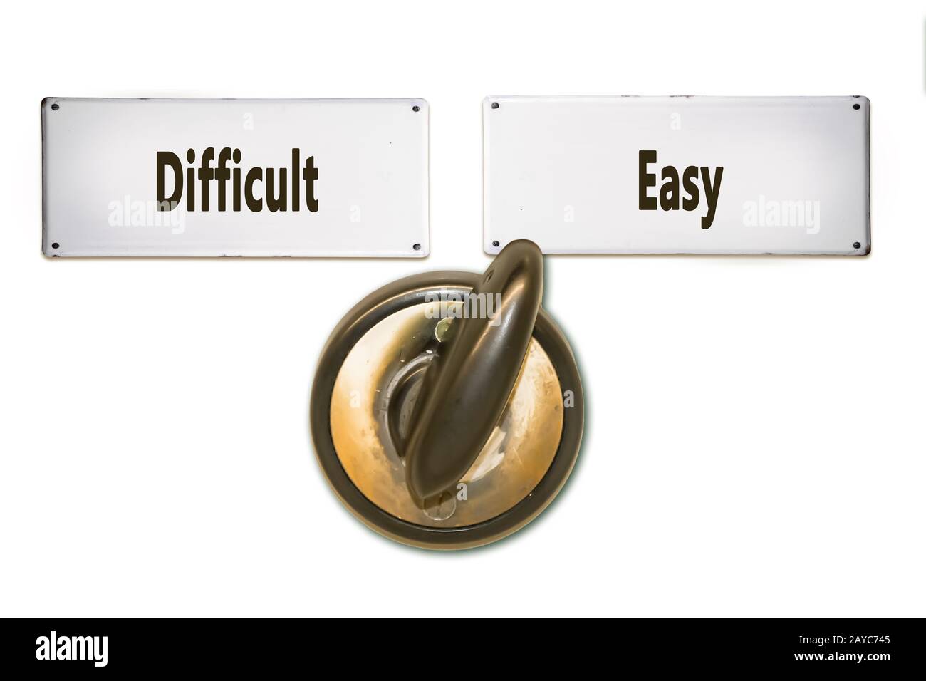 Street Sign to Easy versus Difficult Stock Photo - Alamy