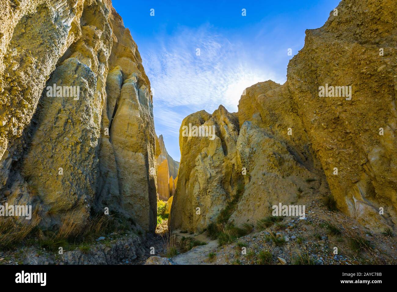 Sunset in Clay Cliffs Stock Photo - Alamy