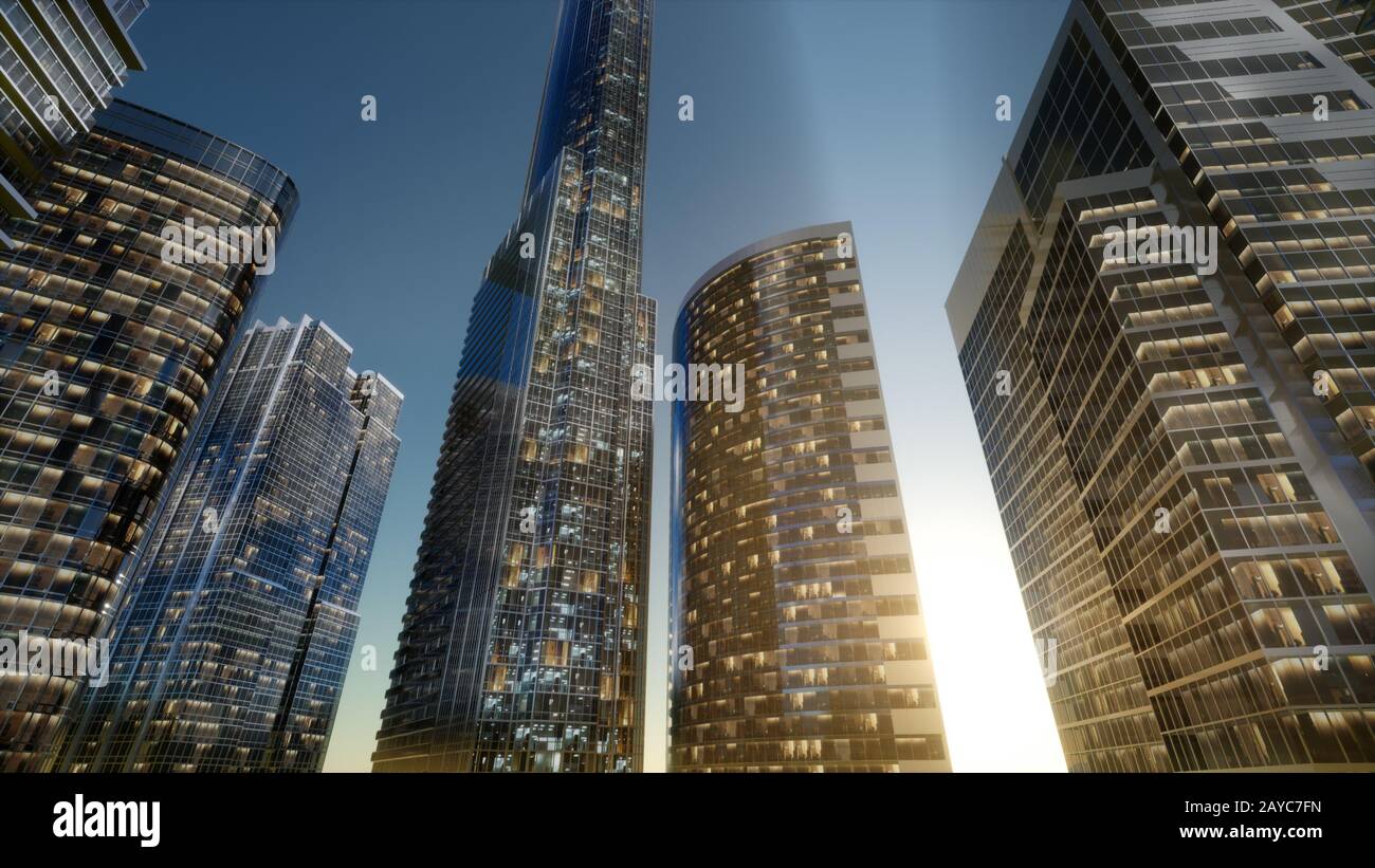 Stylized skyscrapers hi-res stock photography and images - Alamy