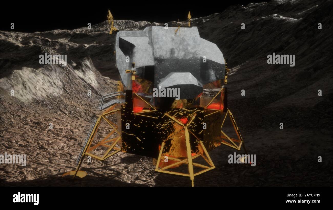 lunar landing mission on the Moon Stock Photo - Alamy