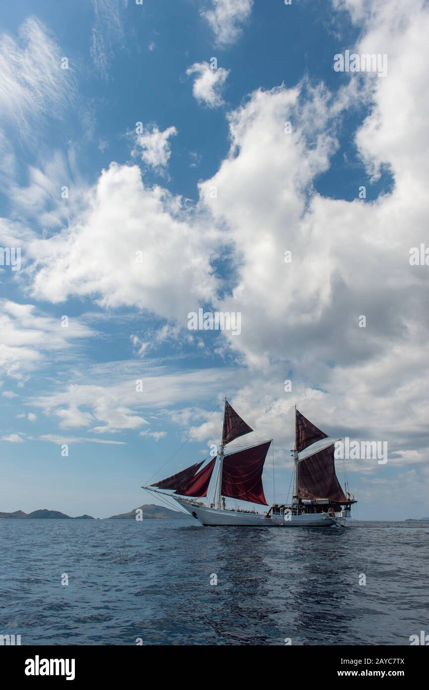 The MSV Katharina, a 38 meter wooden pinisi ship (a traditional ...
