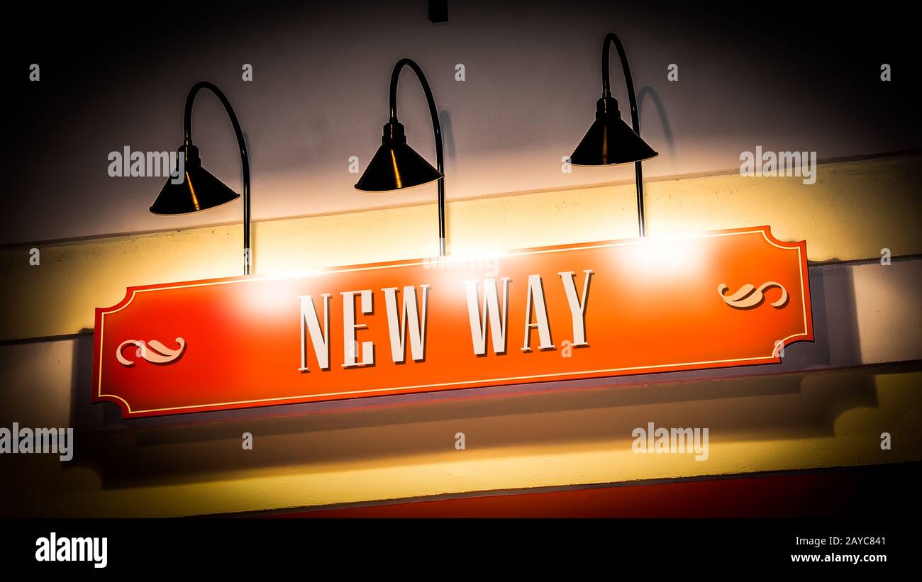 Street Sign New Way Stock Photo - Alamy