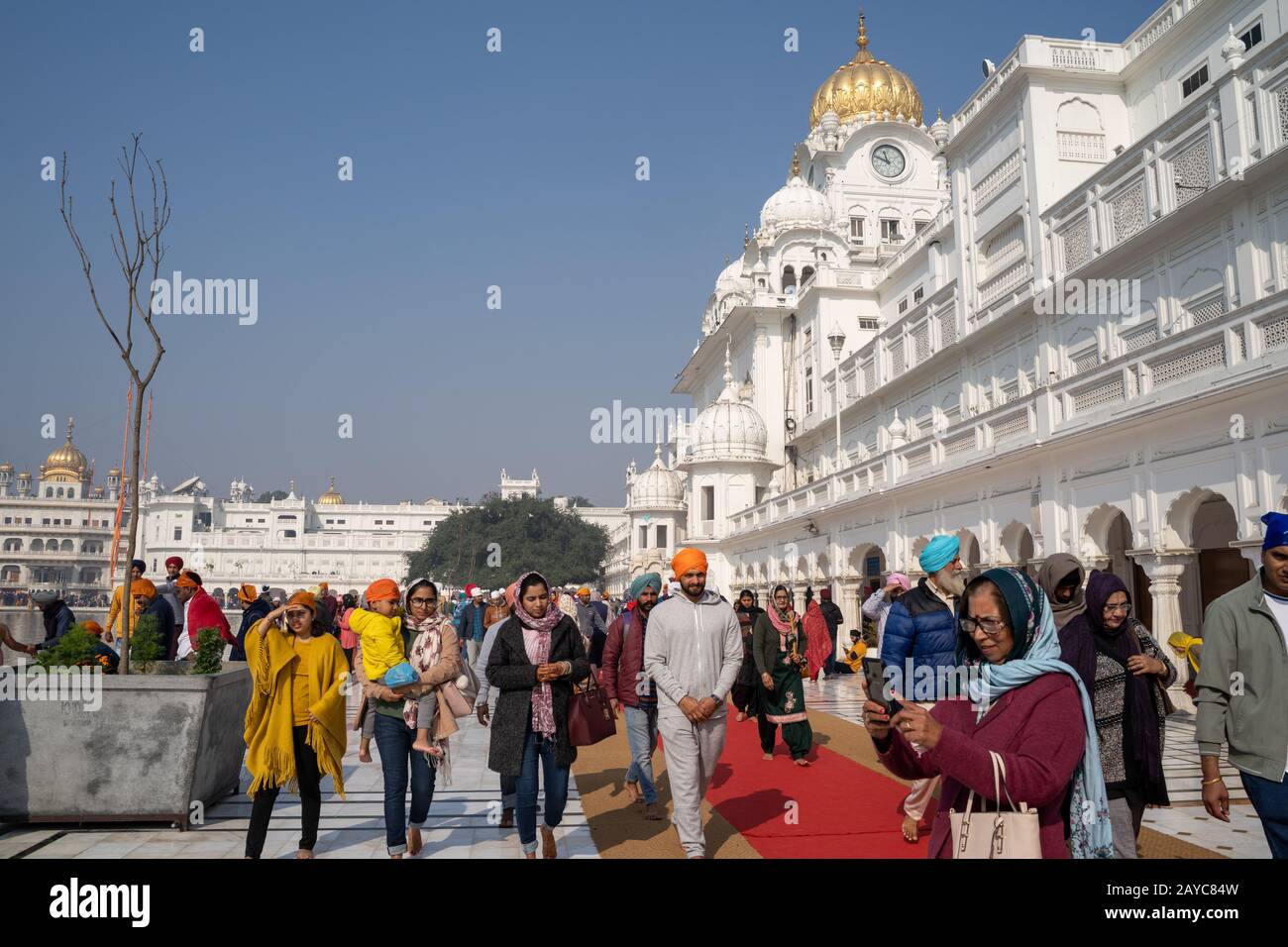 Amritsar India - Febuary 8, 2020: Crowds of people in the Sikh Golden ...