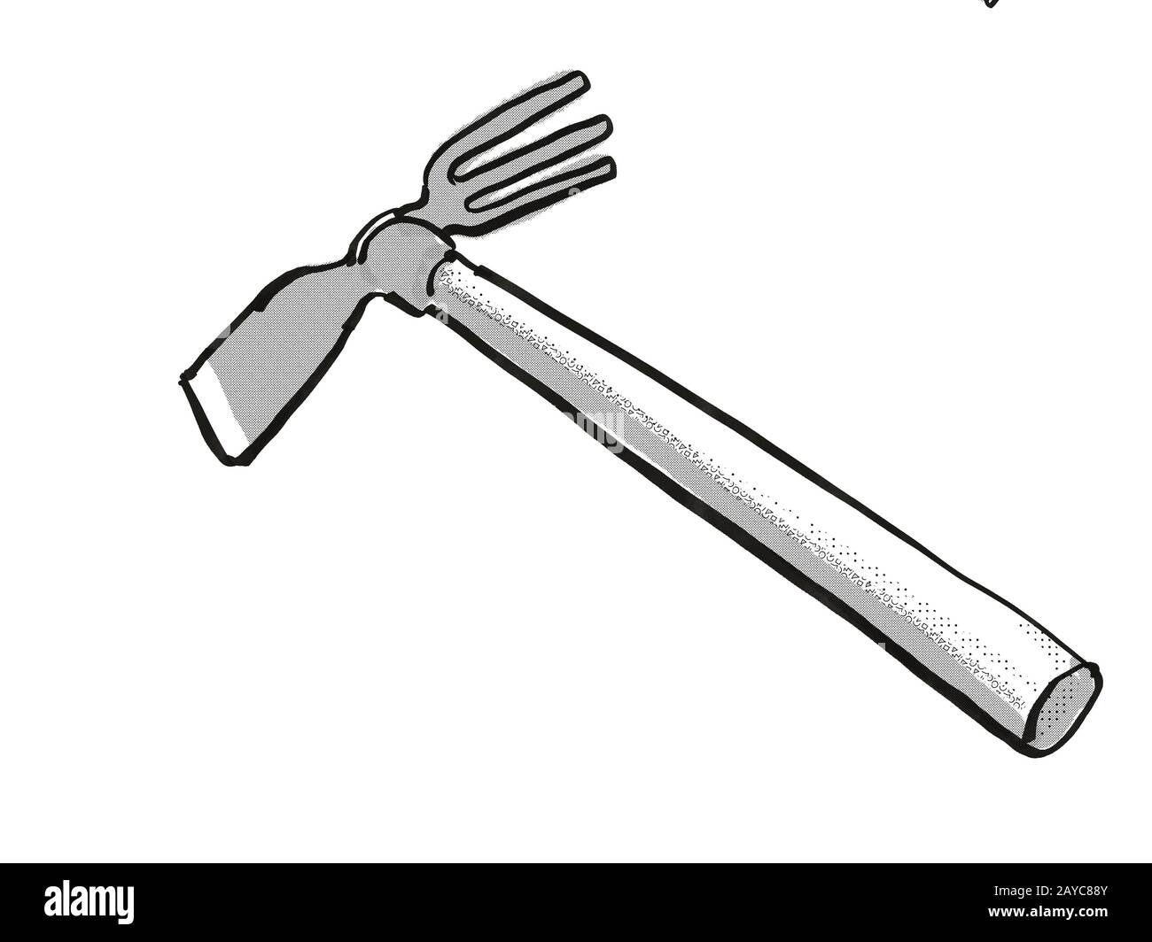 Japanese cuttle-fish hoe Garden Tool Cartoon Retro Drawing Stock Photo ...