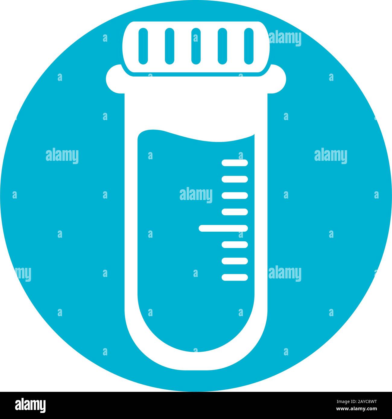 test tube icon over white background, block style and colorful design ...