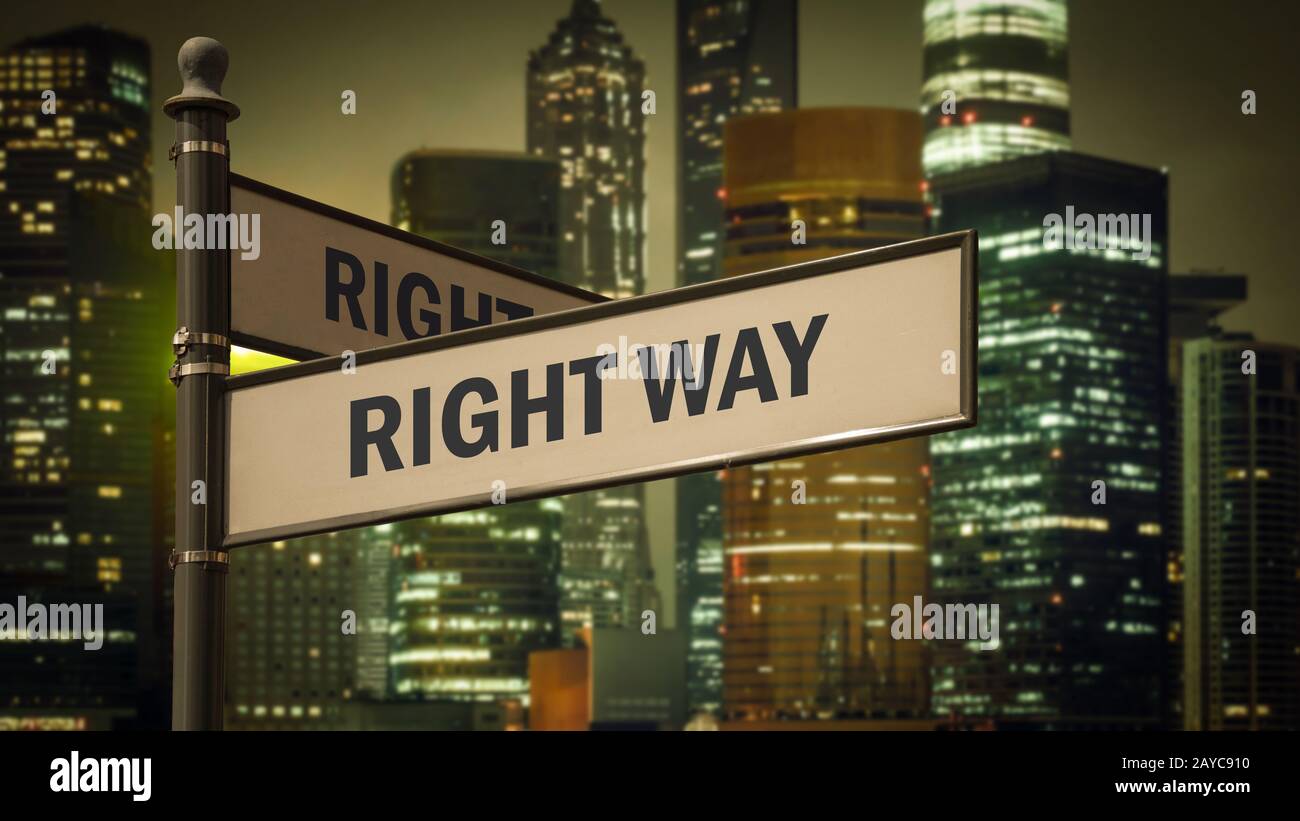 Street Sign Right Way Stock Photo - Alamy