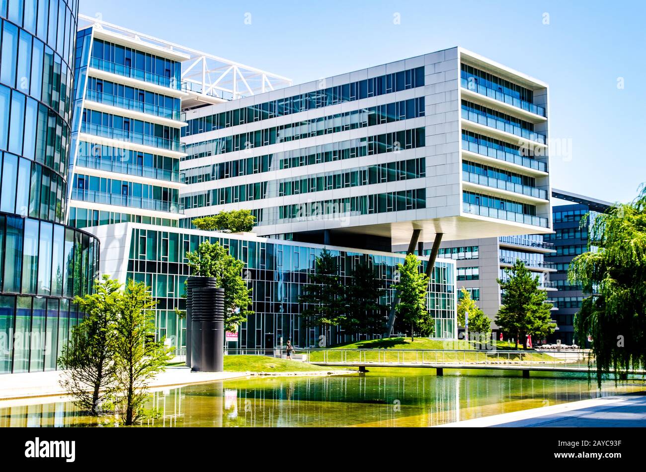 Modern architecture buildings in Vienna Austria Europe metal glass and ...