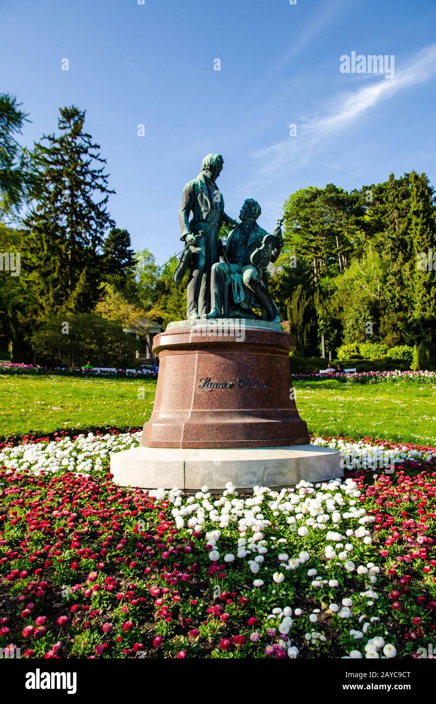 Monument to the great Austrian composers Lanner and Strauss in Baden ...