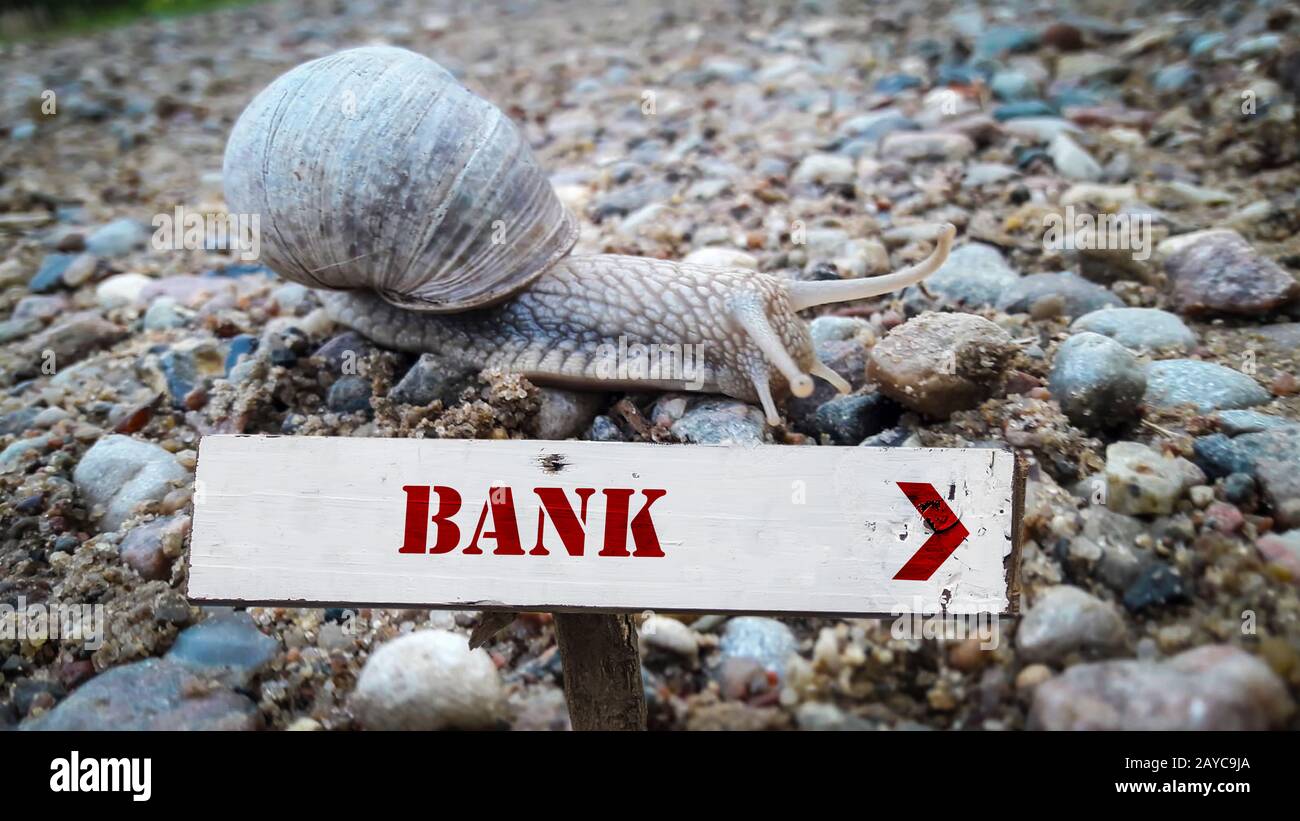 Street Sign to Bank Stock Photo - Alamy