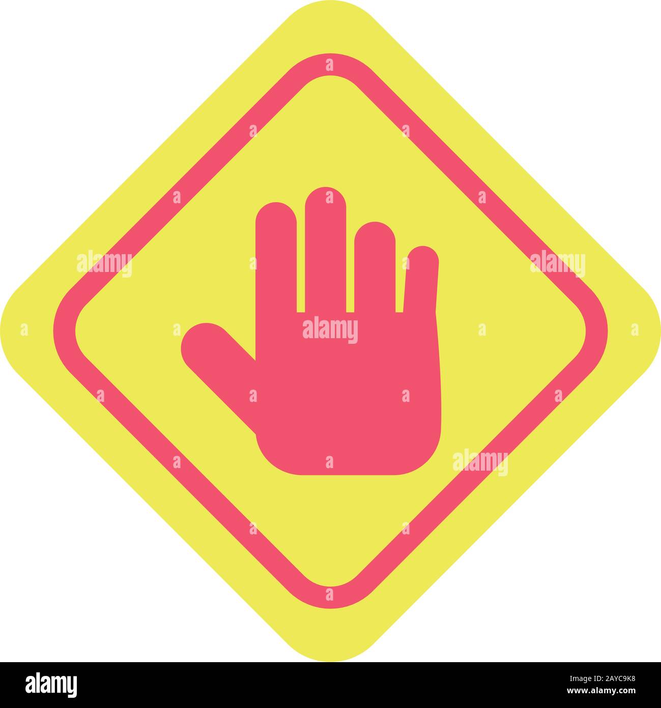stop hand sign icon over white background, flat style and colorful ...