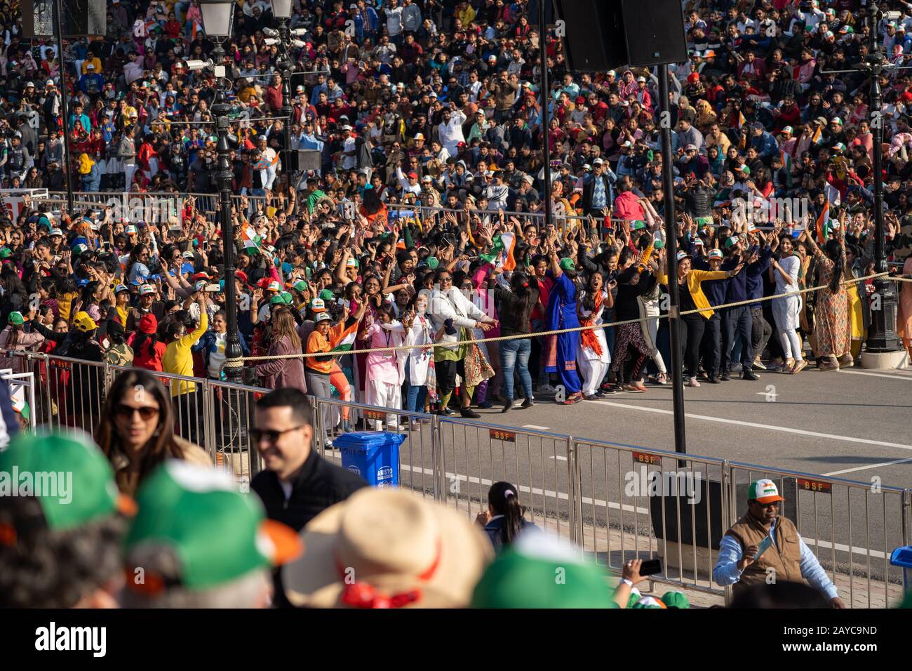 Amritsar, India - Febuary 8, 2020: Indian women dance in the parade at ...