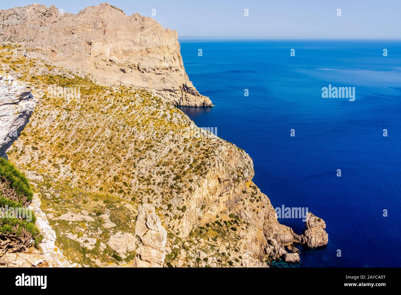 Viewpoint at the Mirador Es Colomer overseeing Formentor peninsula ...