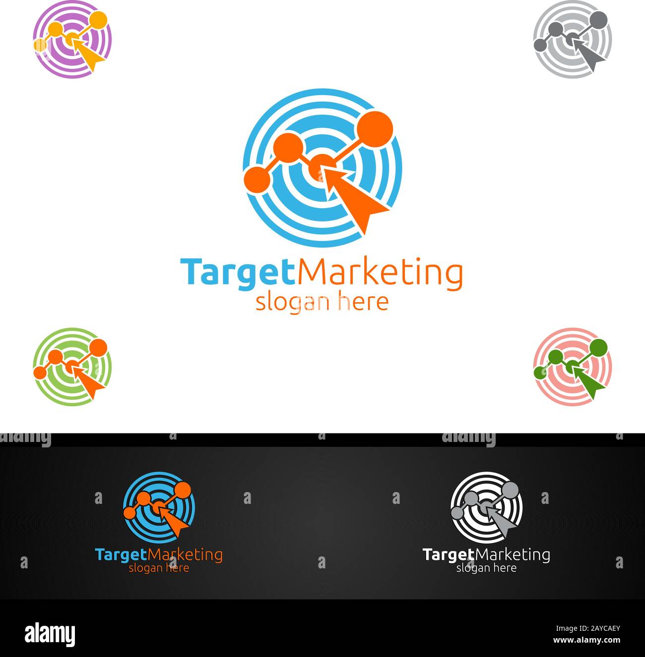 Target Marketing Financial Advisor Logo Design Template Icon Stock ...