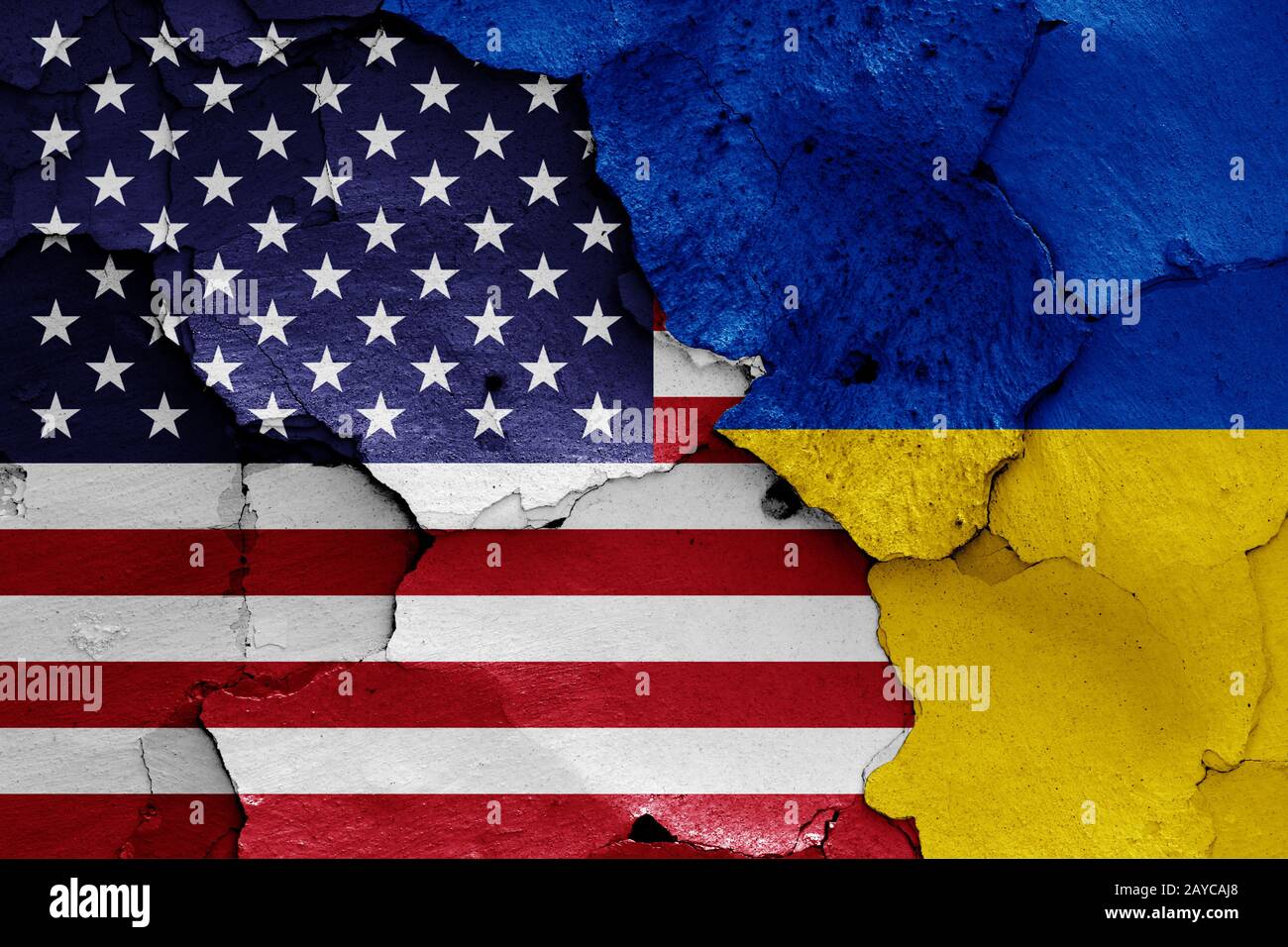 Ukrainian and american flags hi-res stock photography and images - Alamy