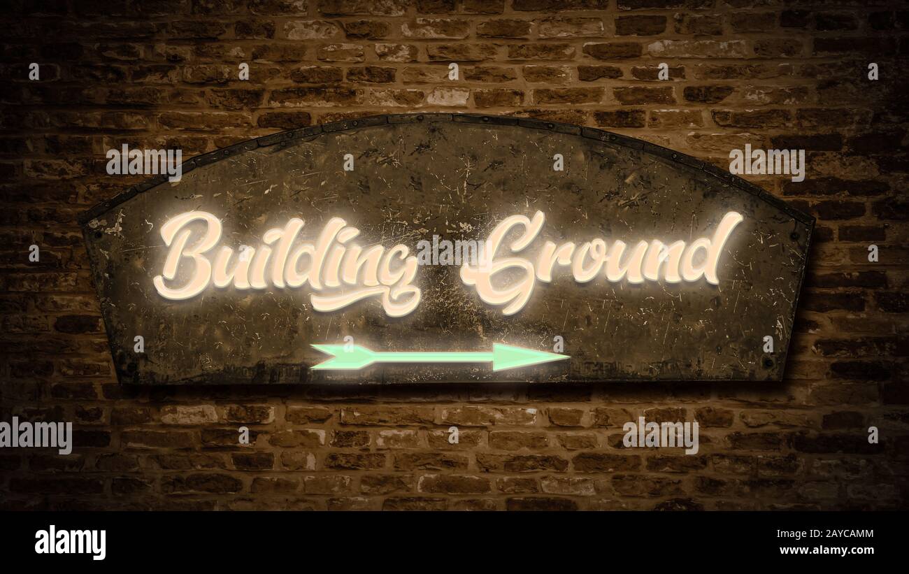 Street Sign BUILDING GROUND Stock Photo - Alamy