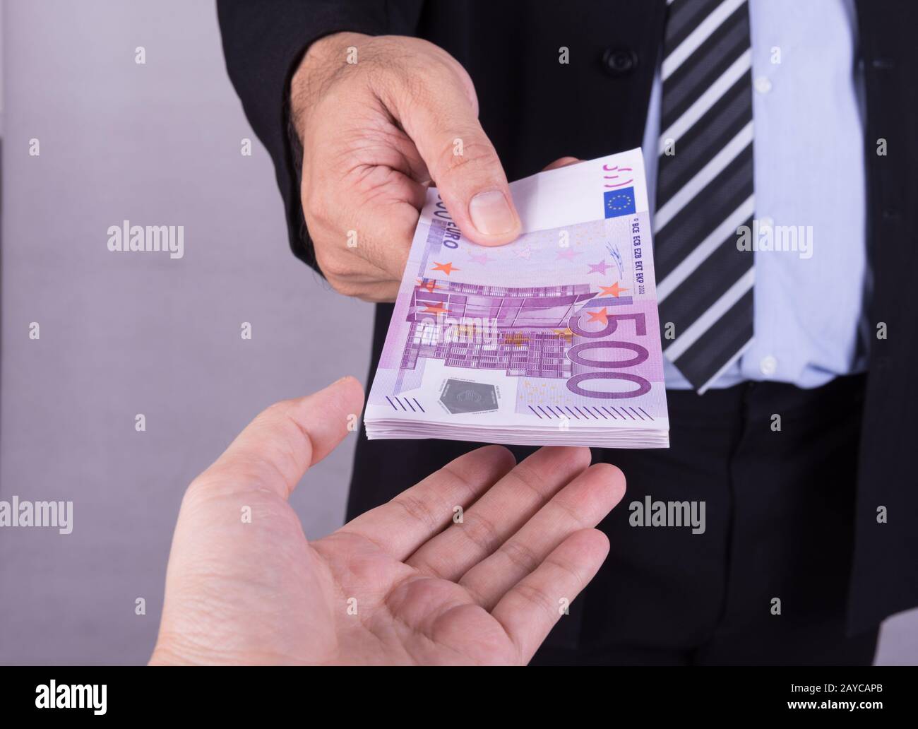 Bank officer give euro banknotes money. finance concept Stock Photo - Alamy