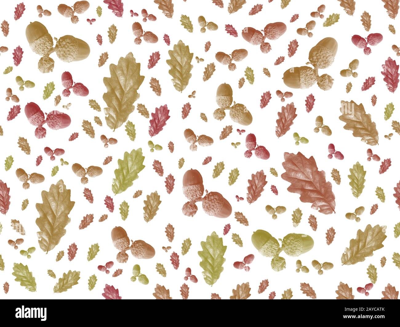 red and green oak leaf and acorns vintage style repeating pattern ...