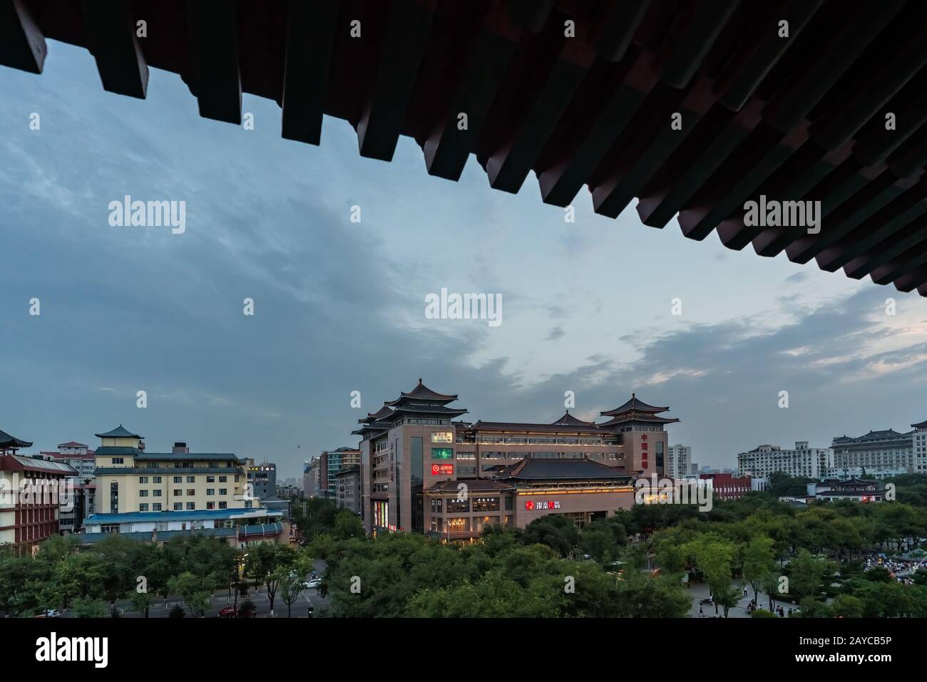 Xian town centre as seen from Drum tower Stock Photo - Alamy
