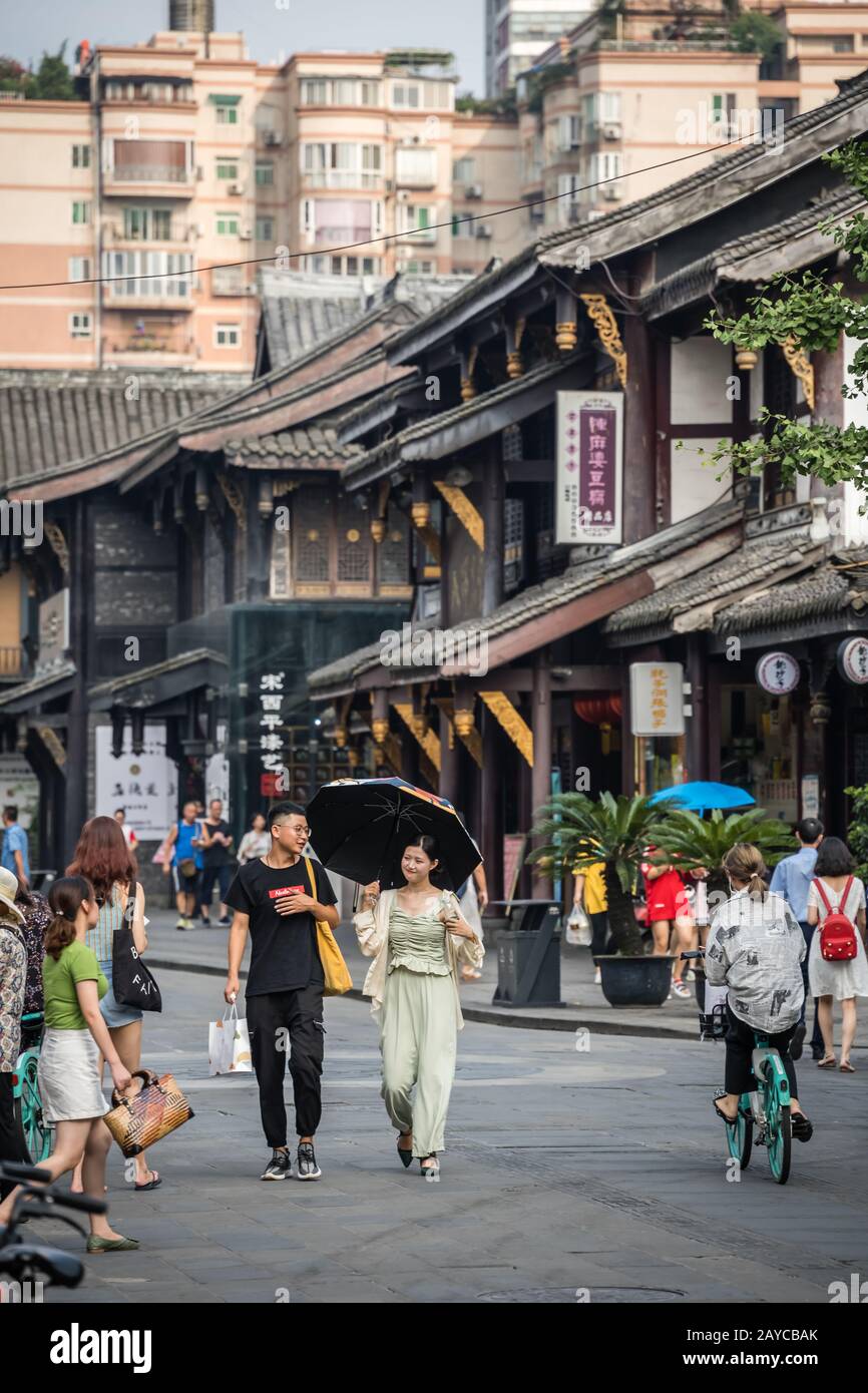 Street scene in the Chengdu city Stock Photo - Alamy