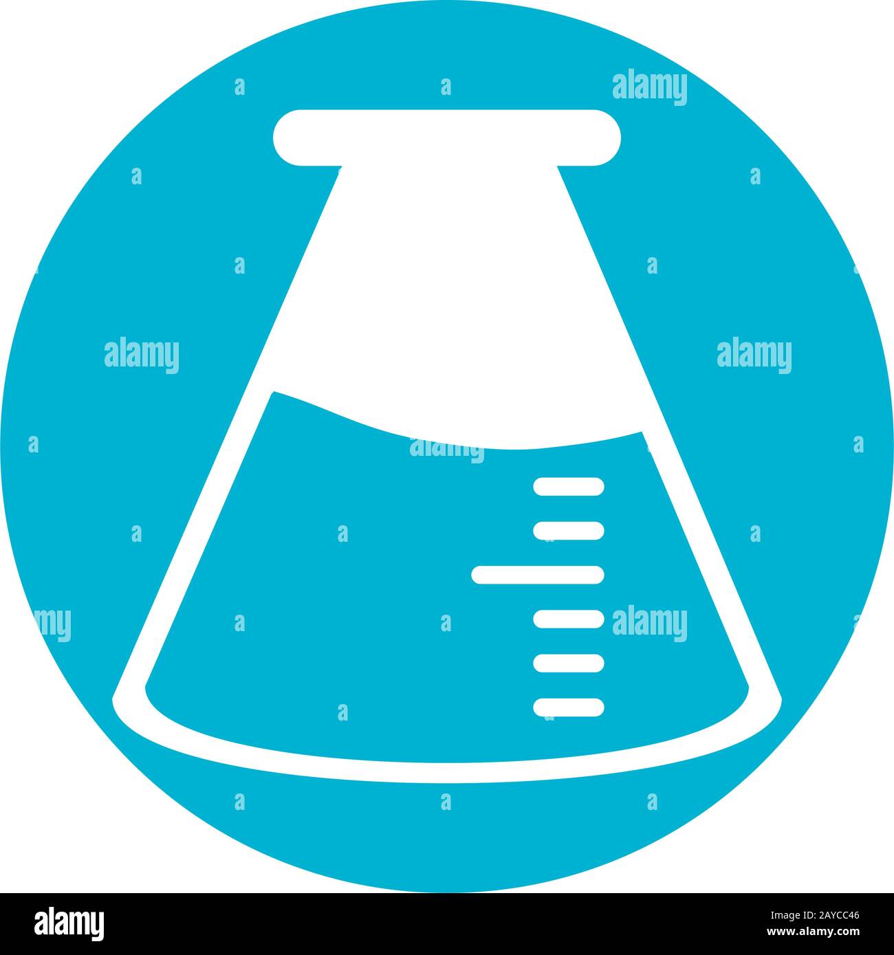 glass flask over white background, block style and colorful design ...