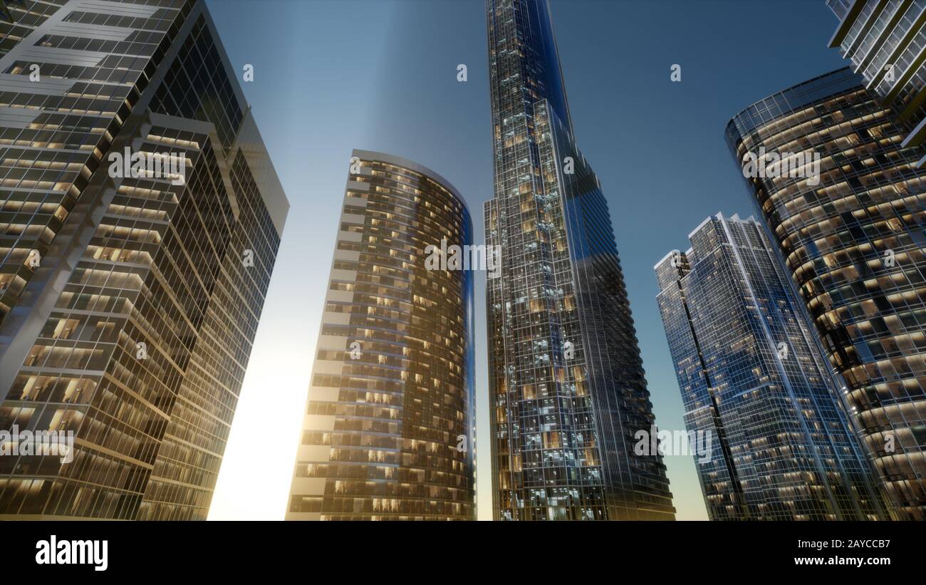 Stylized skyscrapers hi-res stock photography and images - Alamy