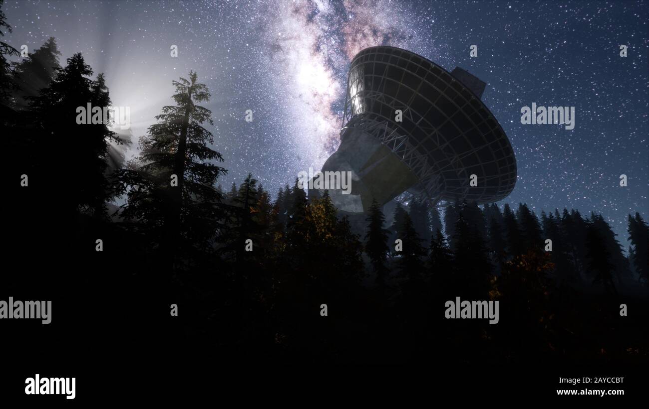 astronomical observatory under the night sky stars. hyperlapse Stock ...