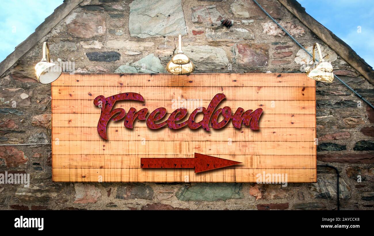 Street Sign to Freedom Stock Photo - Alamy