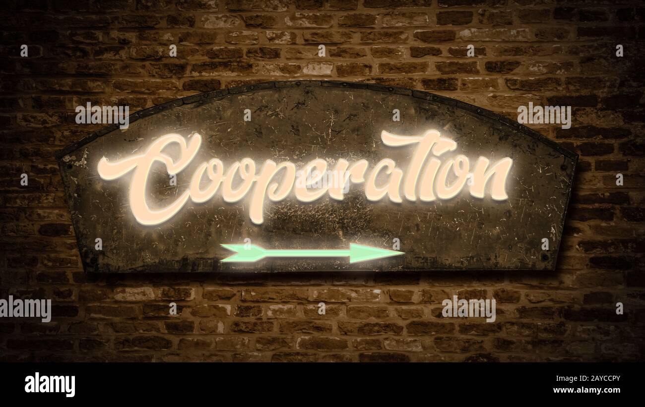 Street Sign to Cooperation Stock Photo - Alamy
