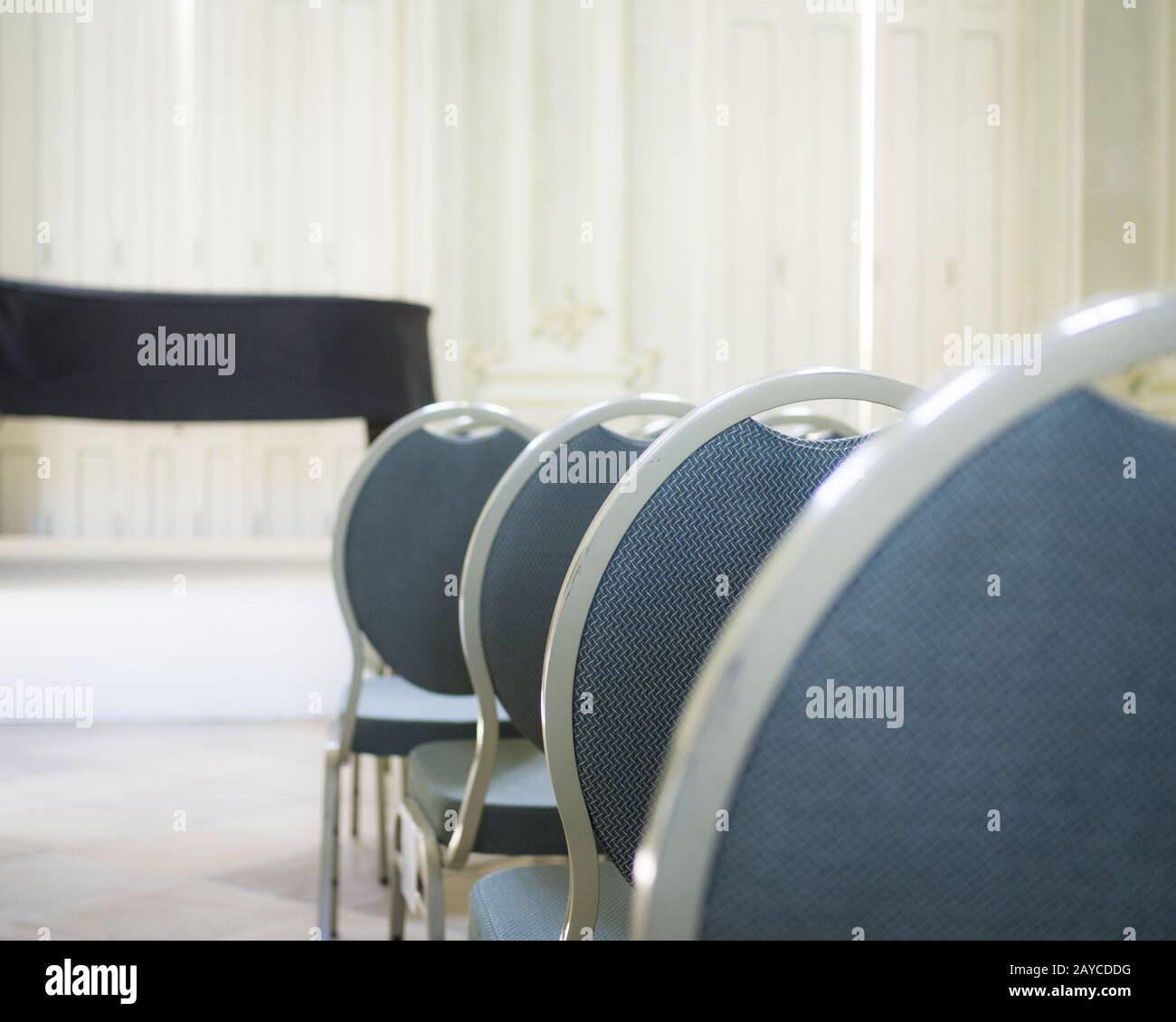 Seat at a concert hall with piano Stock Photo - Alamy