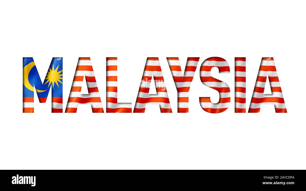 malaysian flag text font Stock Photo - Alamy