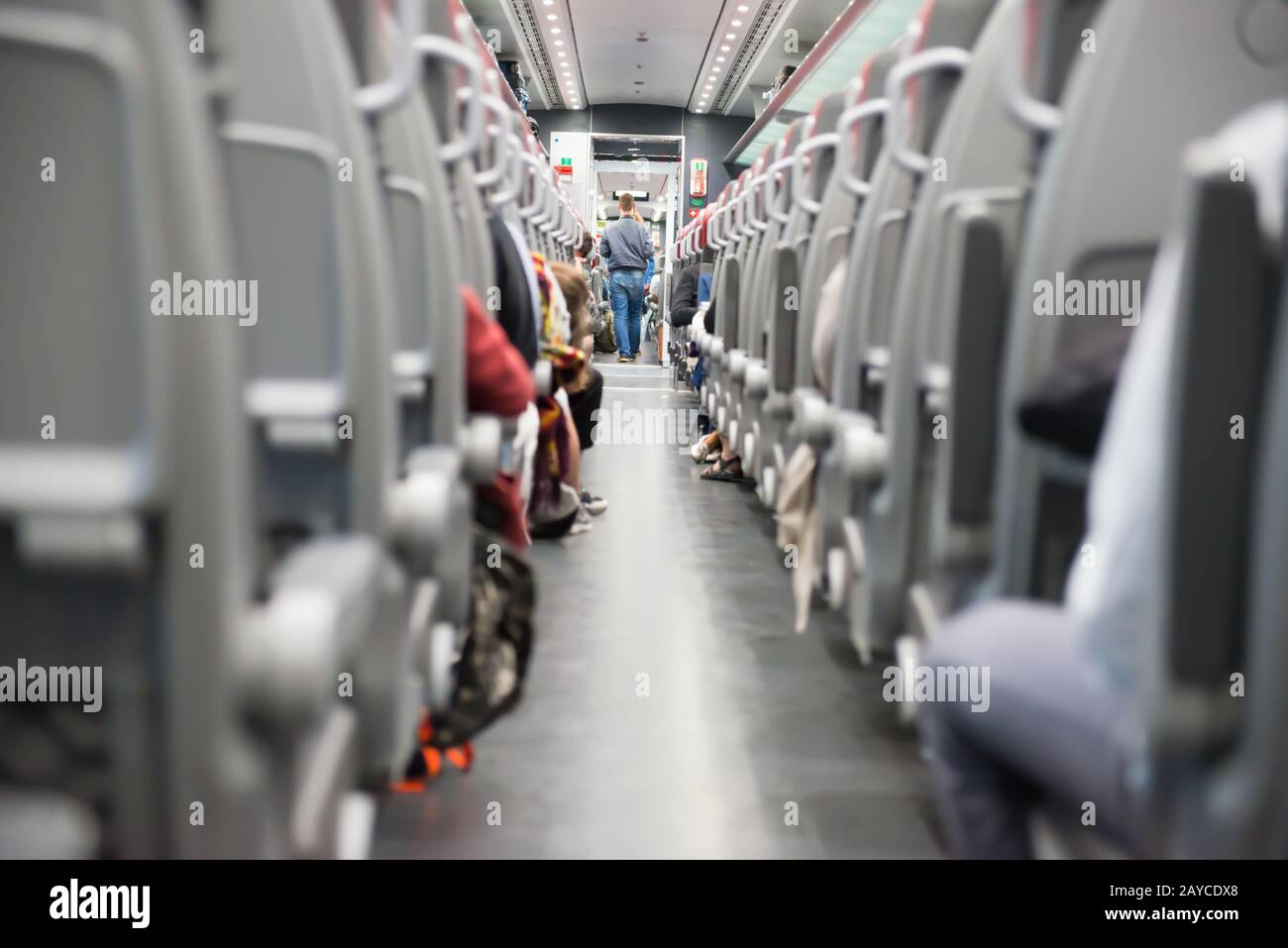 Seats in modern train Stock Photo - Alamy