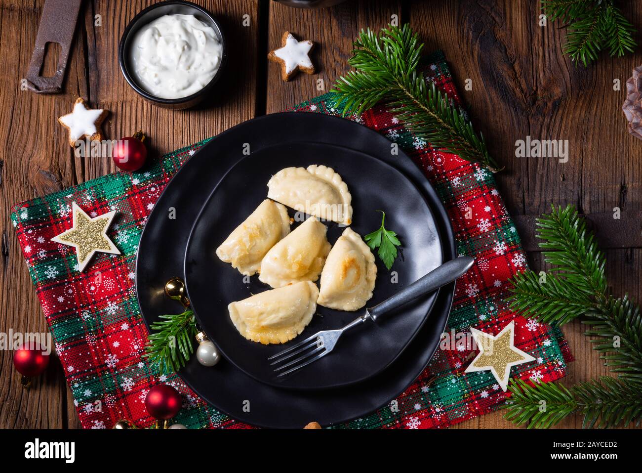 Polish Christmas pierogi with sauerkraut and mushrooms Stock Photo - Alamy