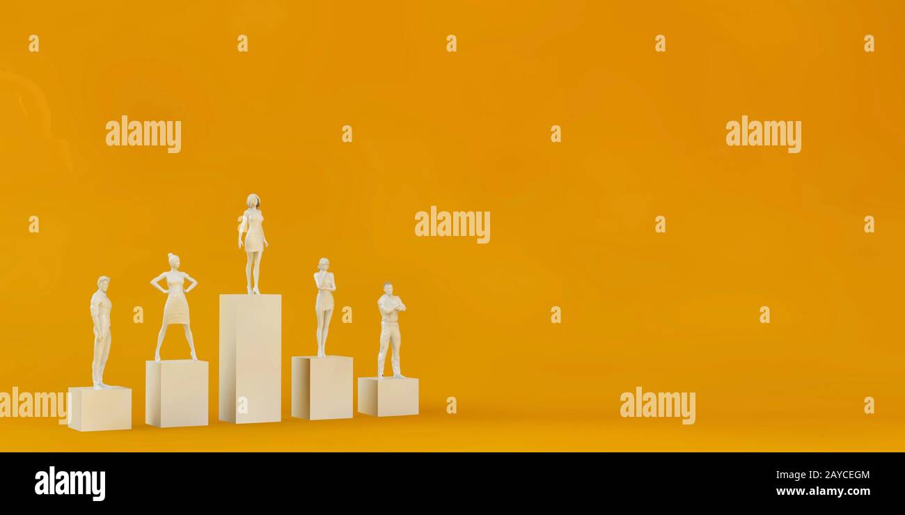 Business People Standing on Chart Graph Stock Photo - Alamy