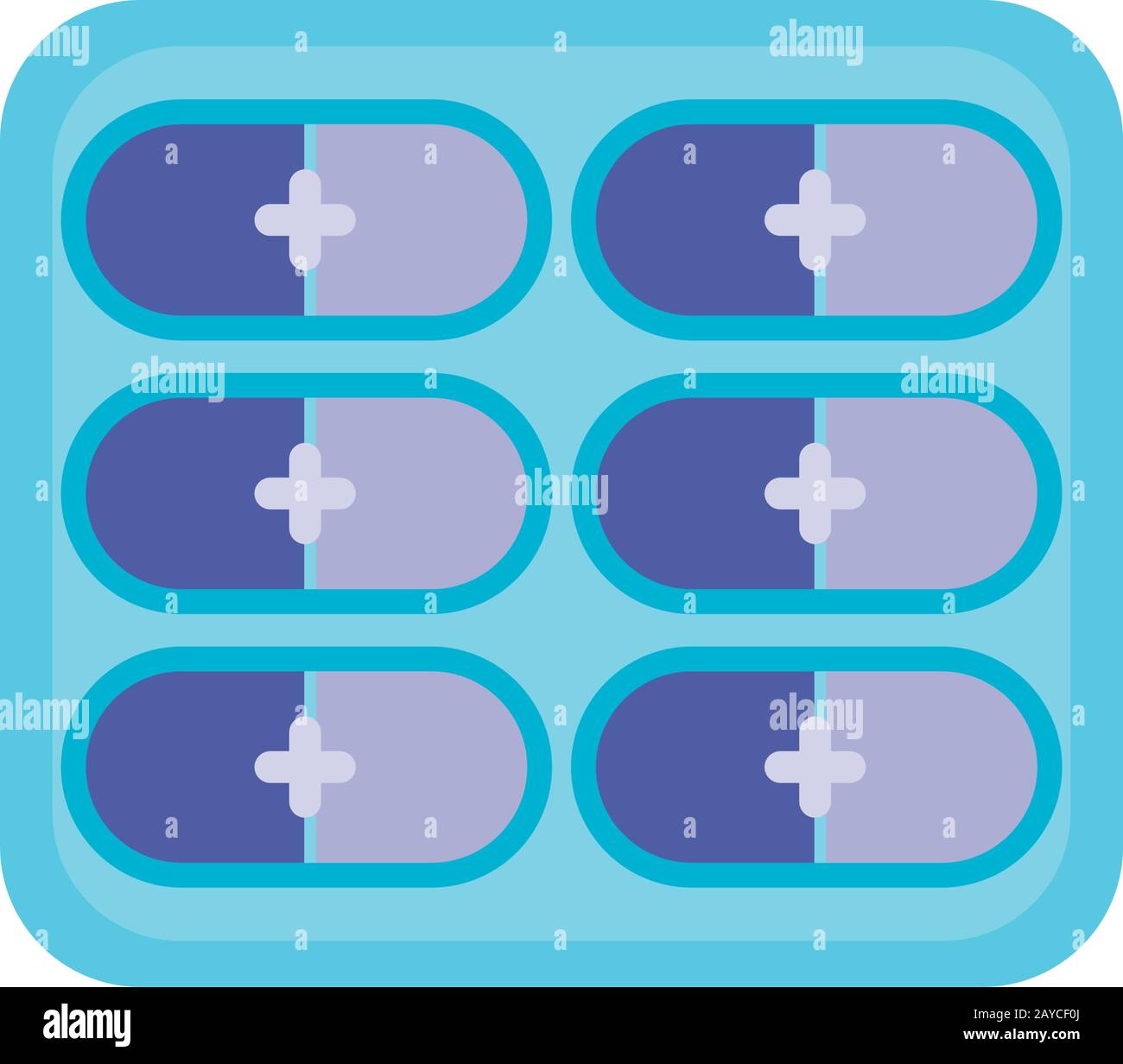 medication pills over white background, flat style icon, vector ...