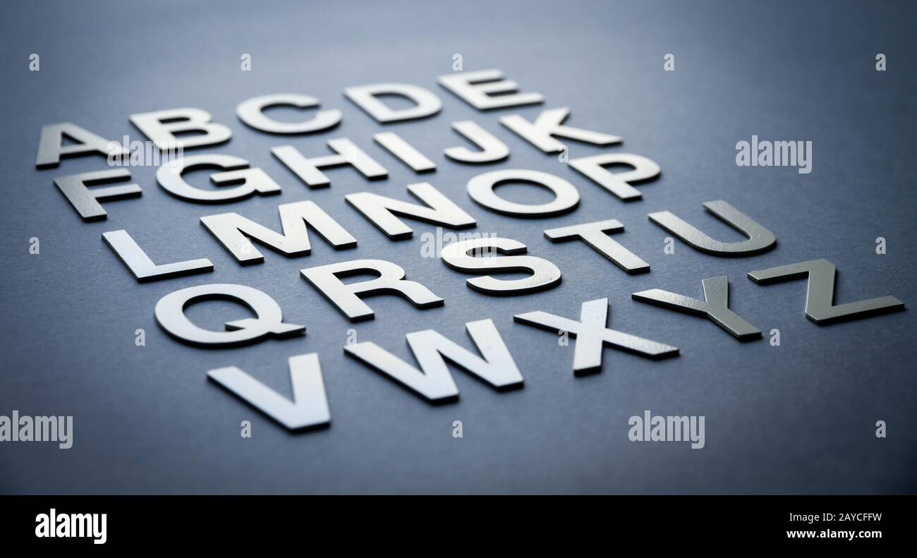 Alphabet made with solid letters Stock Photo - Alamy