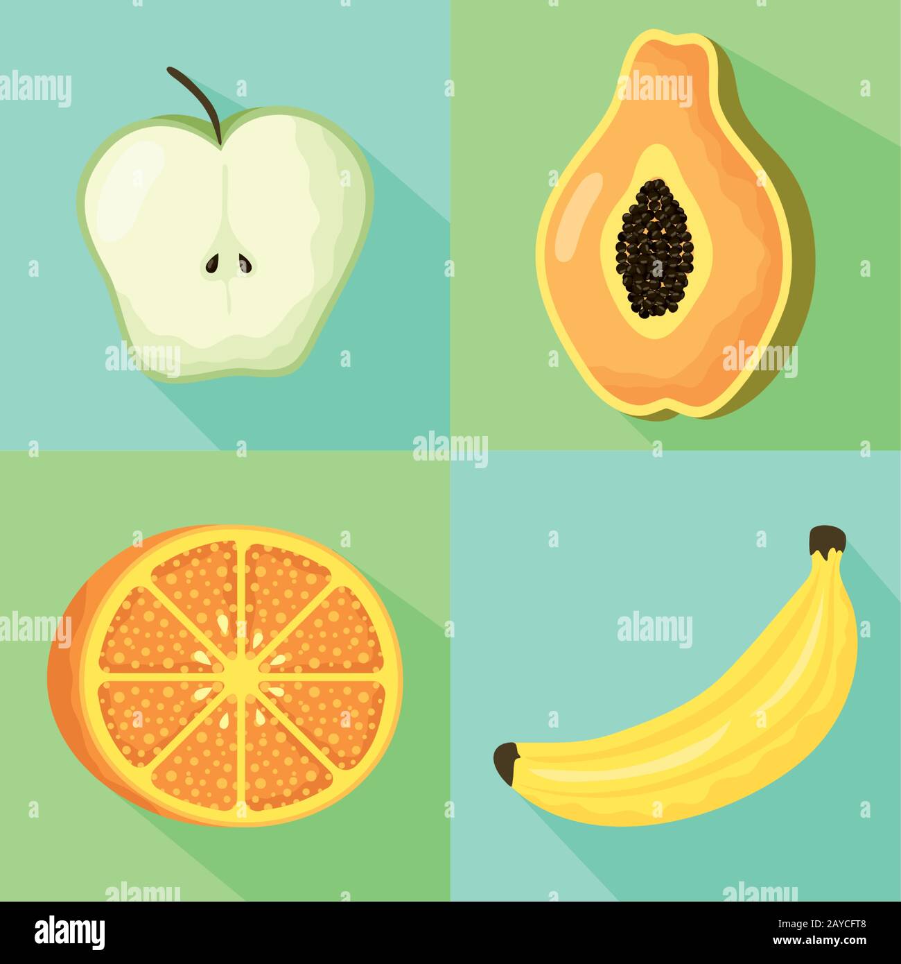 healthy lifestyle set of fruits Stock Vector Image & Art - Alamy