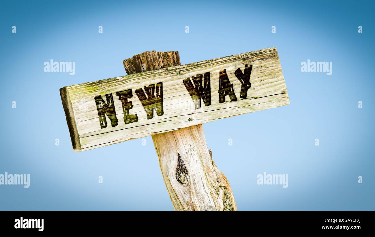 Street Sign New Way Stock Photo - Alamy