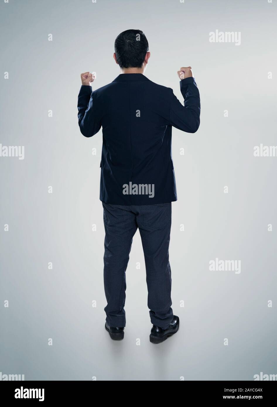 Back view excitement hi-res stock photography and images - Alamy