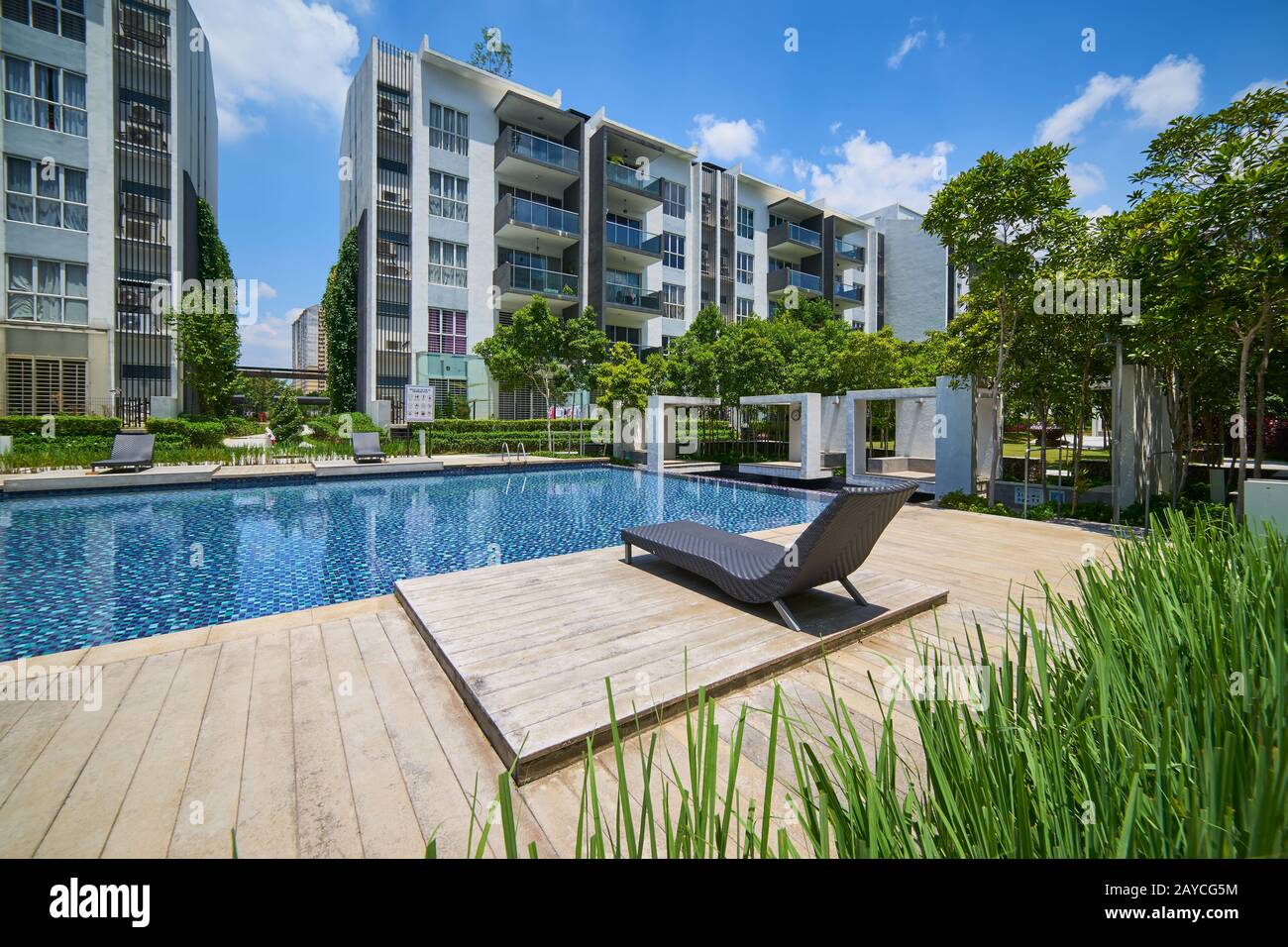Modern residential buildings with outdoor facilities Stock Photo - Alamy