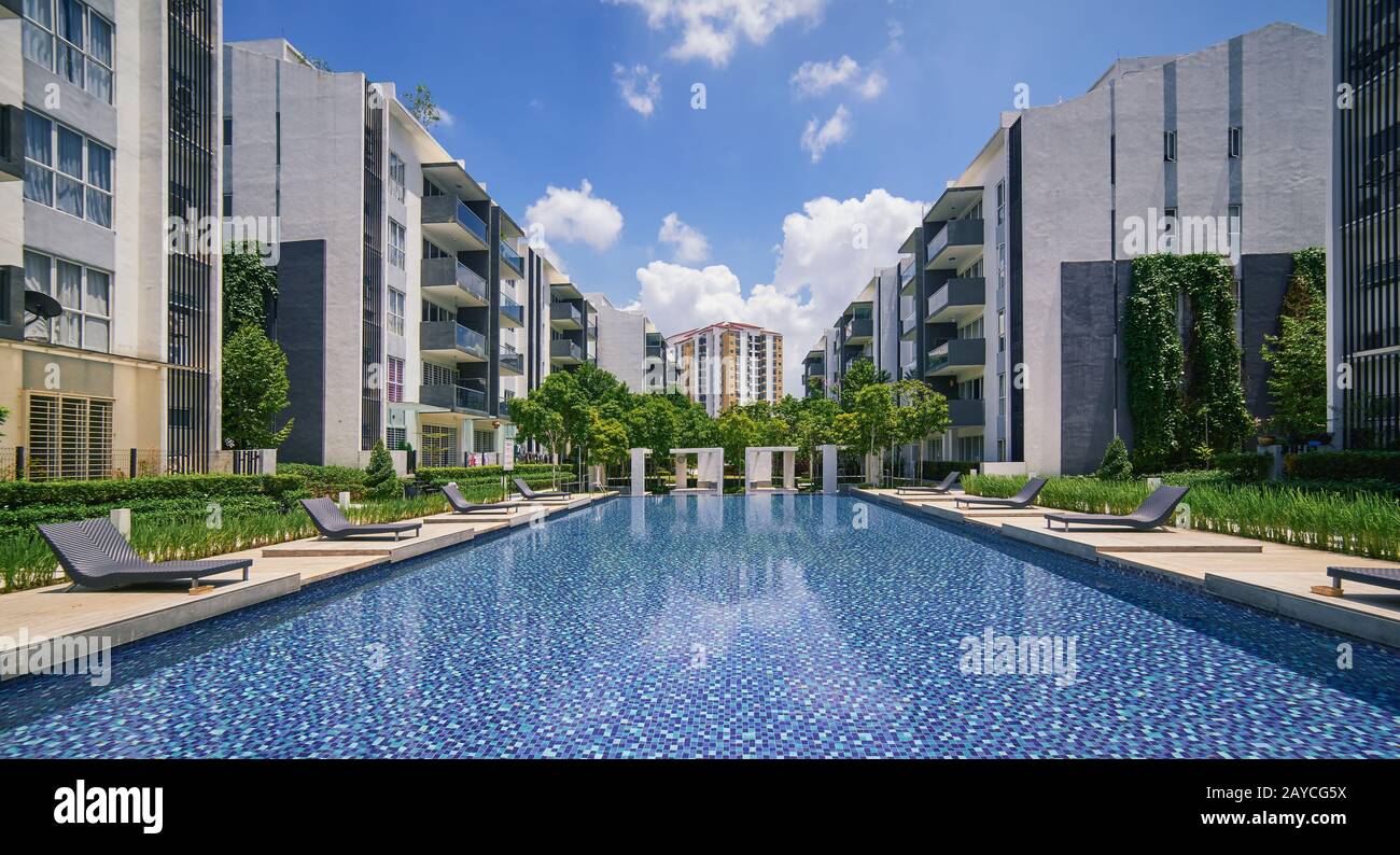Modern residential buildings with outdoor facilities Stock Photo - Alamy