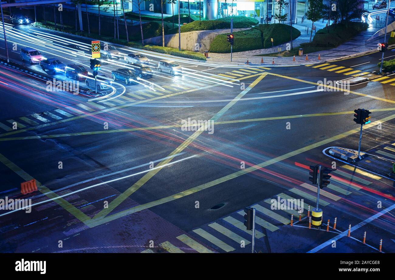 Empty traffic intersection traffic lights hi-res stock photography and ...