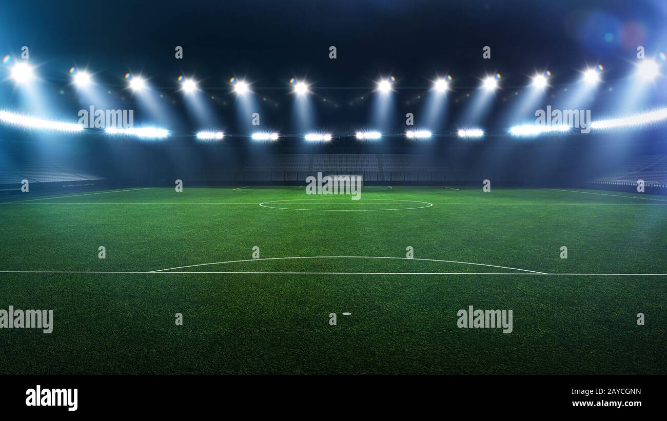 Empty Football Stadium Night