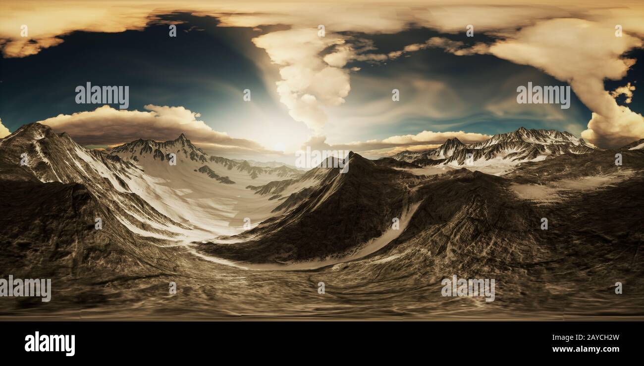 Mountain sunset 360 hi-res stock photography and images - Alamy