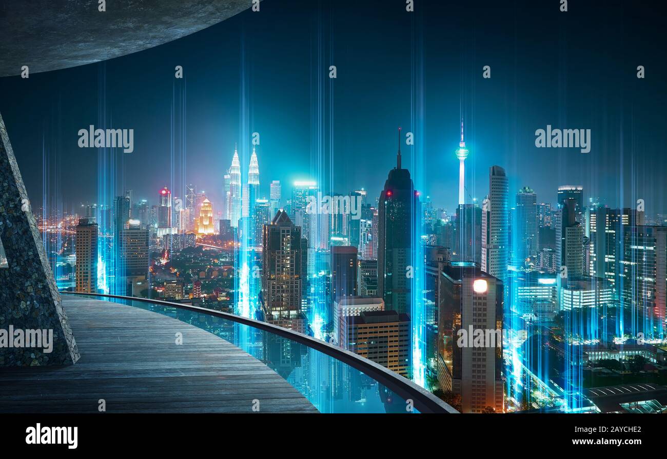 View from balcony at night hi-res stock photography and images - Alamy