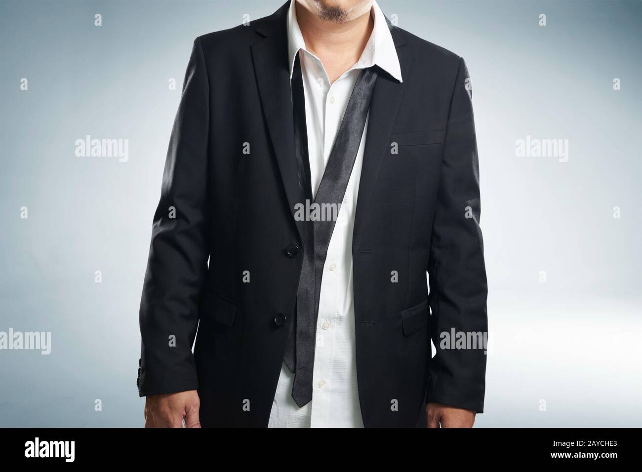 Sad businessman boring pose Stock Photo - Alamy