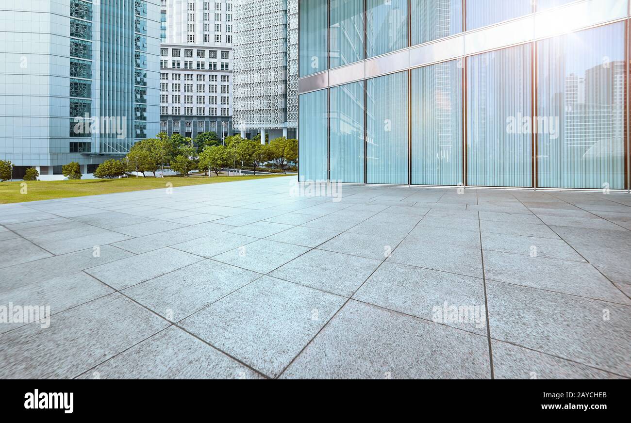 Modern office building outdoor and empty pavement Stock Photo - Alamy