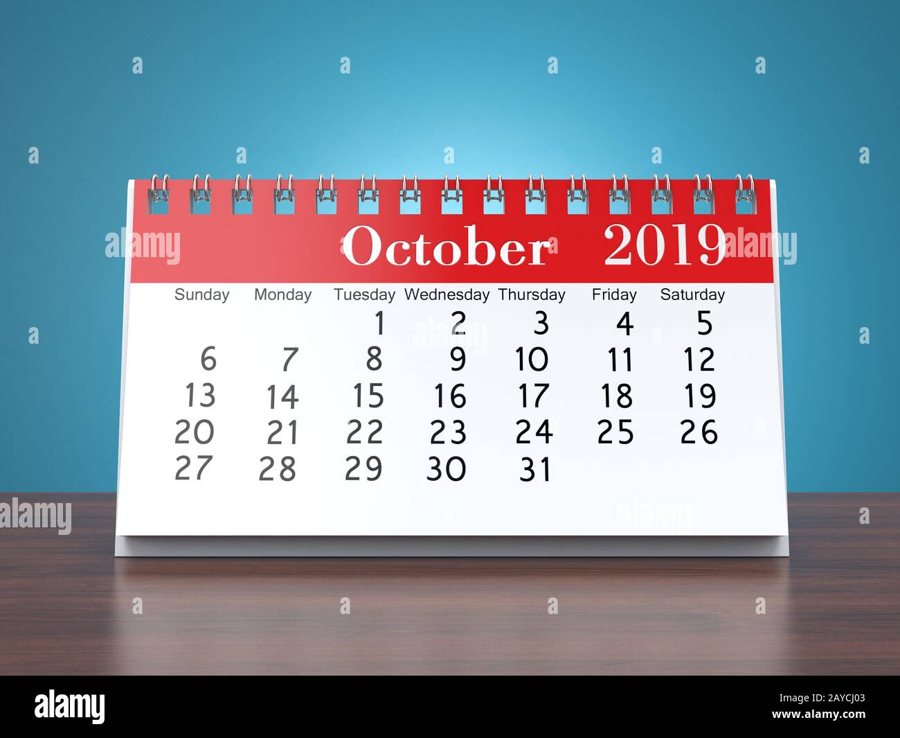 October table calendar 3d hi-res stock photography and images - Alamy