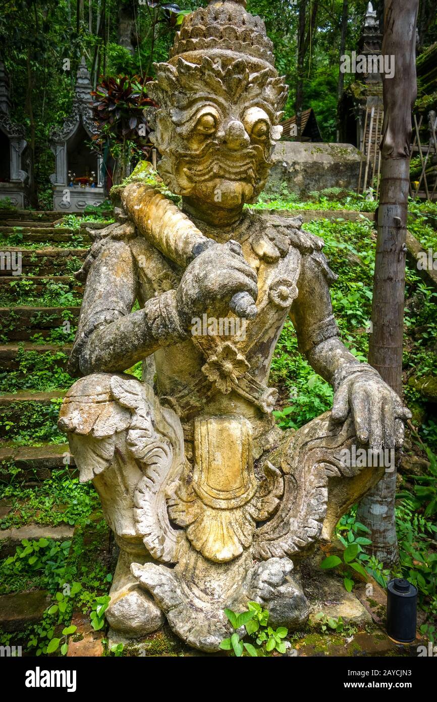 Guardian statue in Wat Palad temple, Chiang Mai, Thailand Stock Photo ...