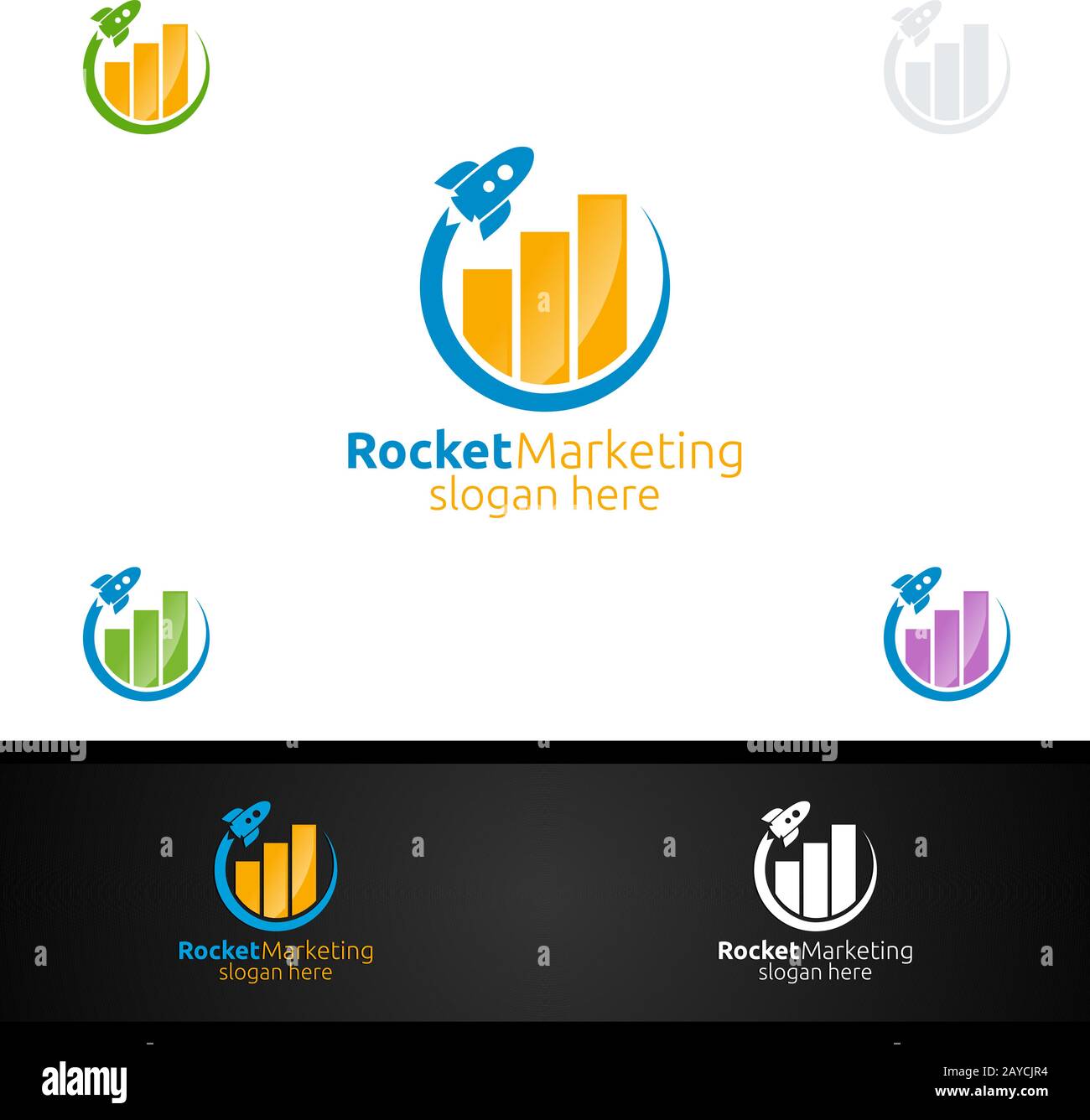 Rocket Marketing Financial Advisor Logo Design Template Icon Stock ...
