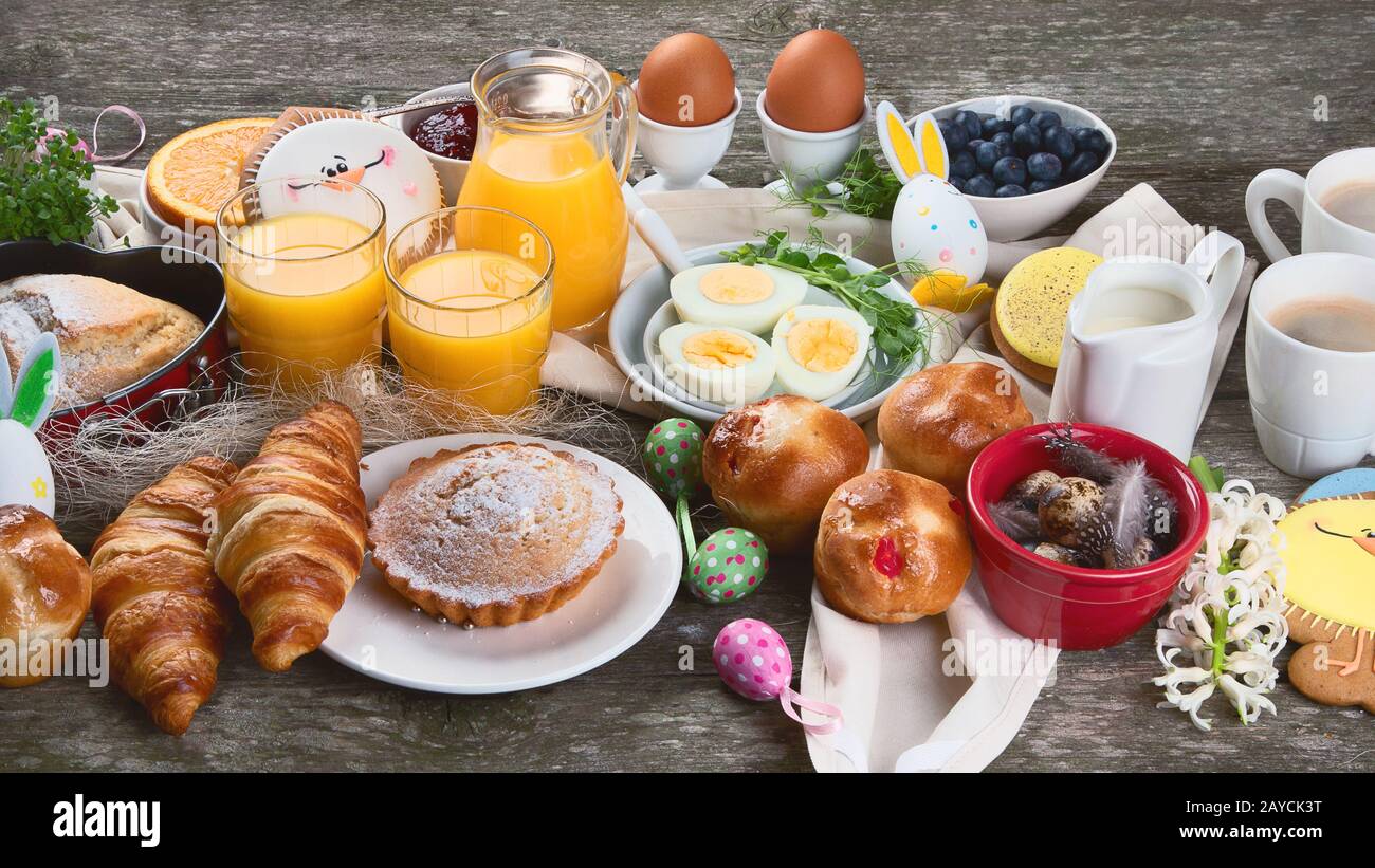 Easter orange juice breakfast hi-res stock photography and images - Alamy